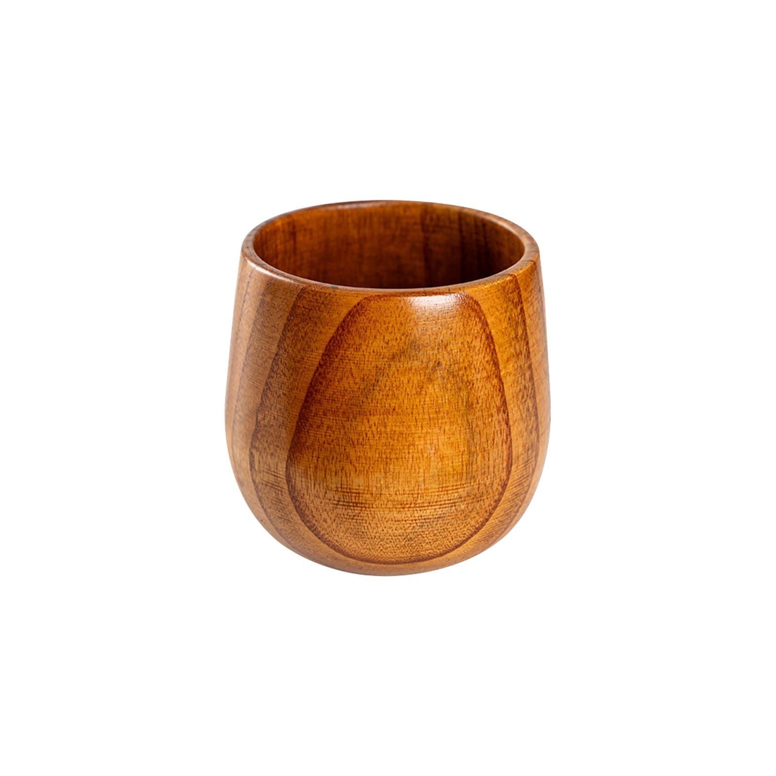 Japanese Style Wooden Coffee Mug, Handmade Large Belly Cup 12oz (350ml ...