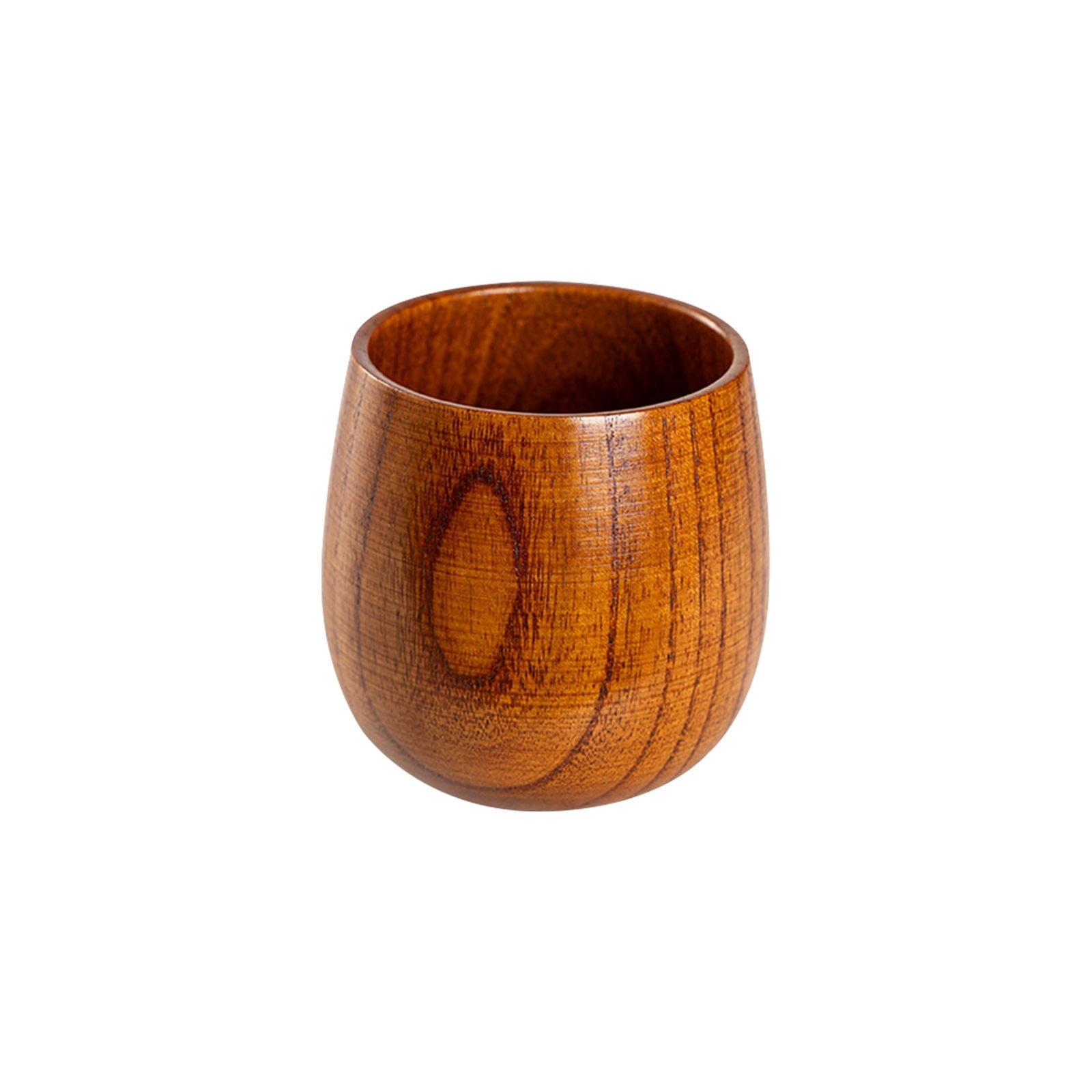 Japanese Style Wooden Coffee Mug, Handmade Large Belly Cup 6oz (180ml ...