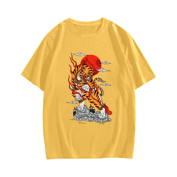 Japanese Sunrise Tiger Pattern T-shirt- - Walmart.com