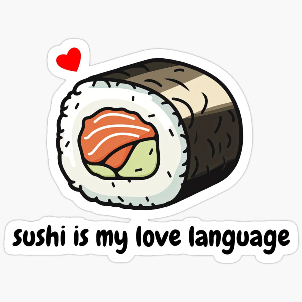 Japanese Sushi Is My Love Language Stickerphone Decal Water Bottle ...