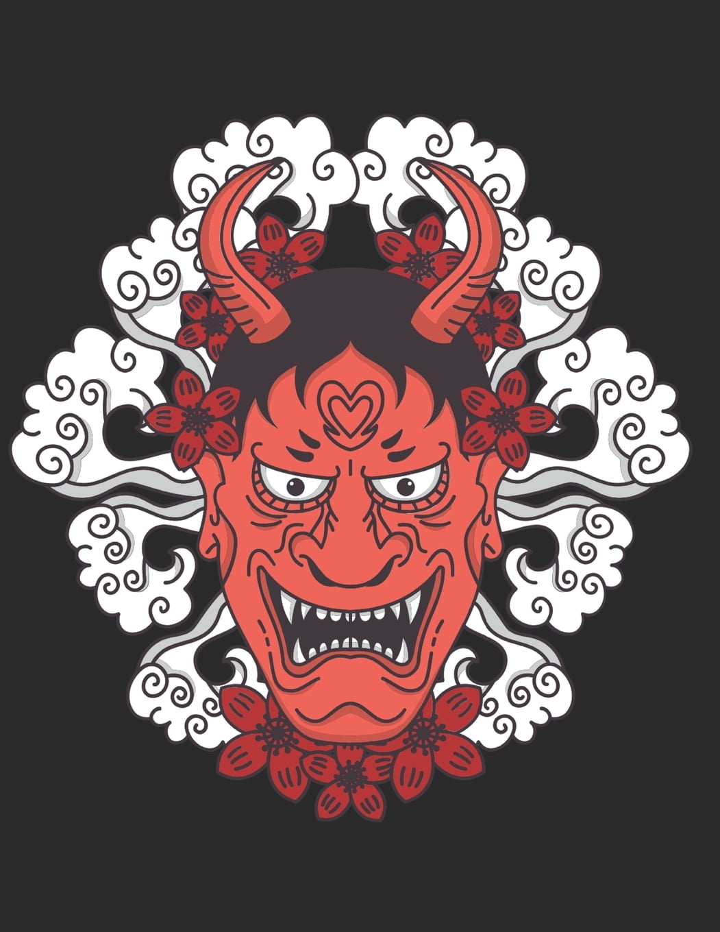 Japanese Demon Tattoo Flash