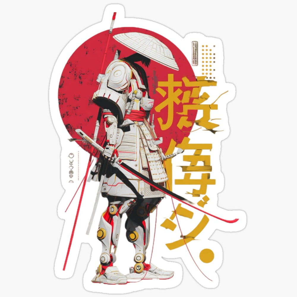Japanese Techwear Urban Samurai Stickerphone Decal Water Bottle ...