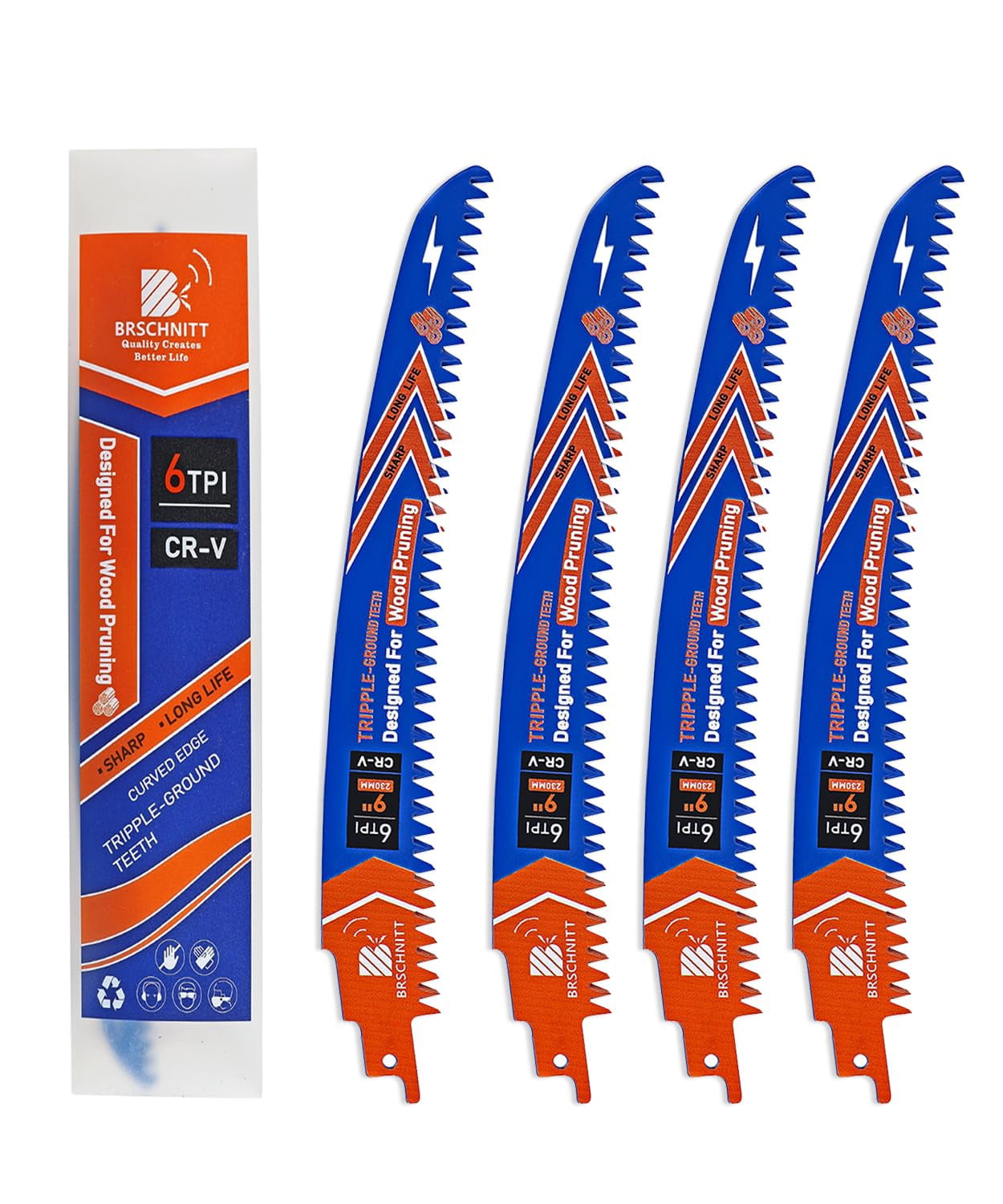 Japanese Teeth Reciprocating Saw Blades 9" 4PCS - Curved Edge Wood ...