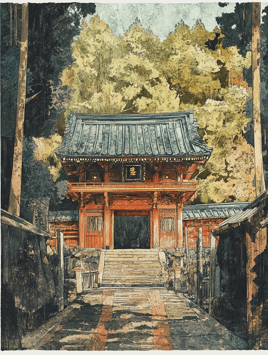 Japanese Temple Gate Canvas Wall Art Print，Perfect for Living Room ...