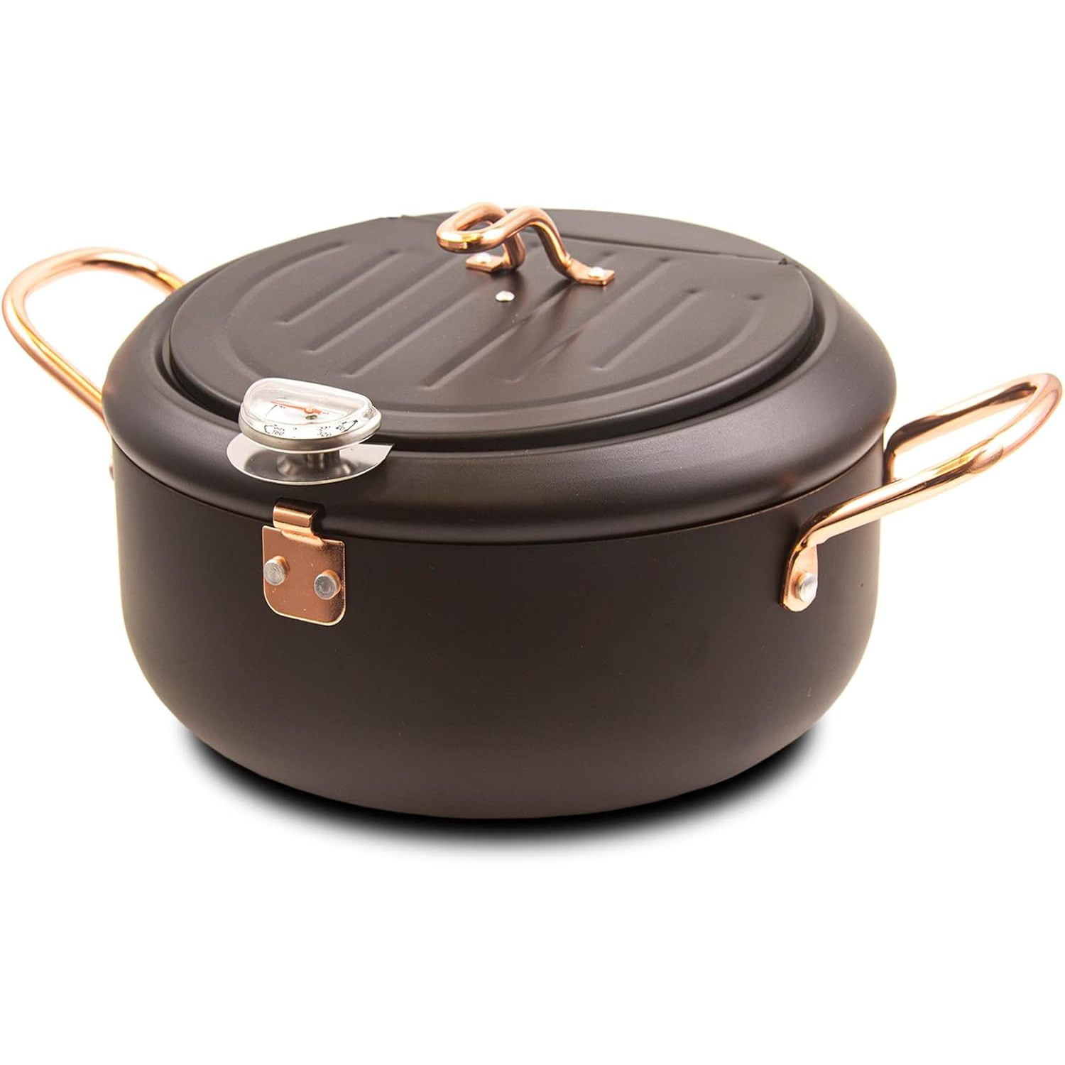 Japanese Tempura Deep Fryer Pot 2.3L- Fahrenheit Thermometer ...