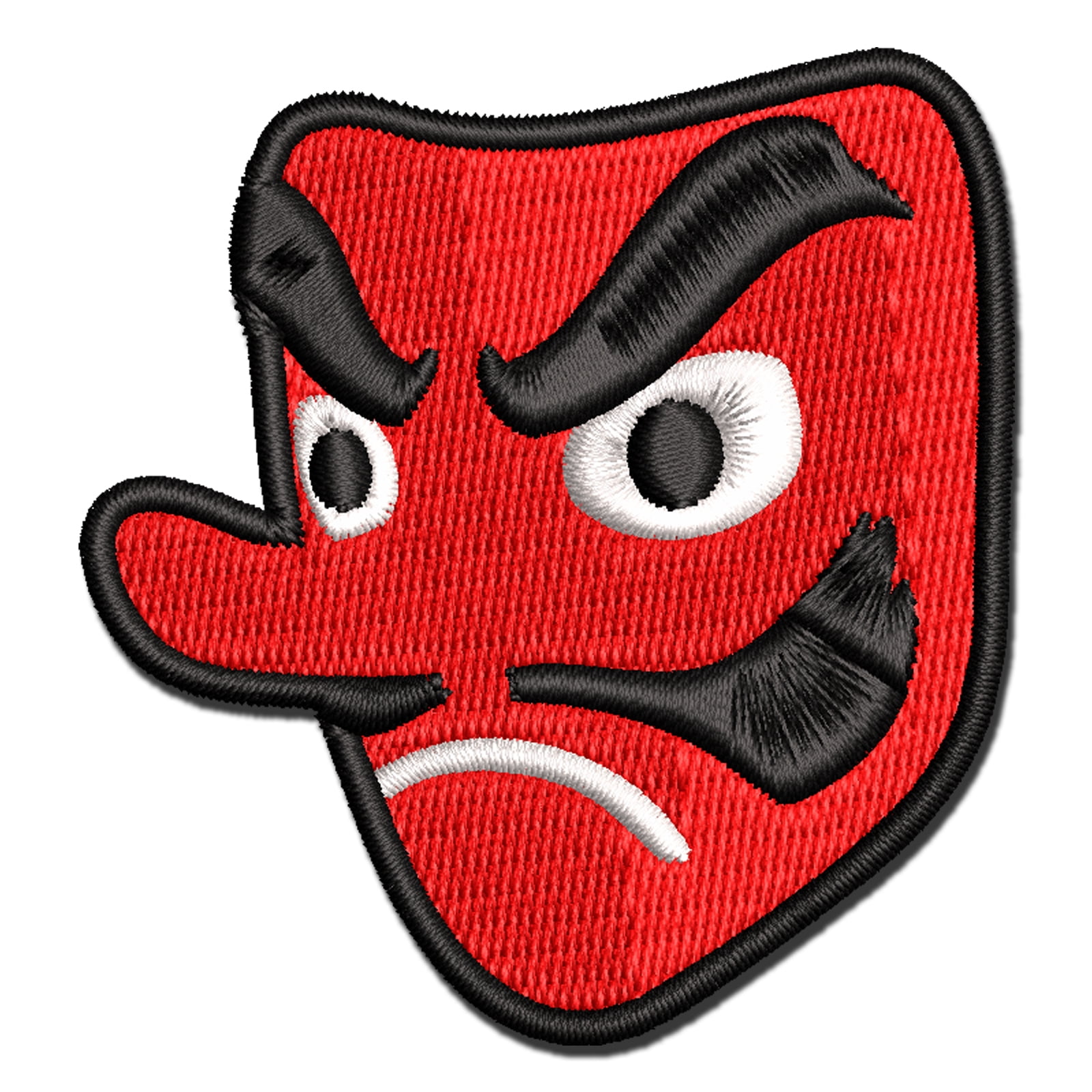 Japanese Tengu Goblin Demon Mask Applique Multi-Color Embroidered Hook ...