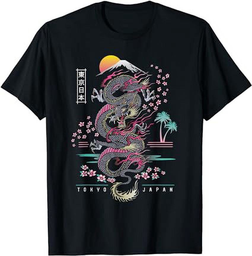 Japanese Tokyo Dragon Asian inspired retro 80’s style T-Shirt - Walmart.com
