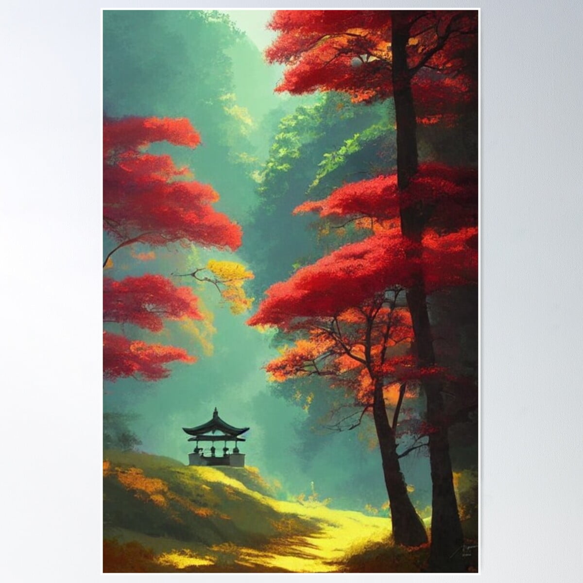 Japanese Tori Gate Poster Wall Art, Modern Wall Decor For Living Room ...