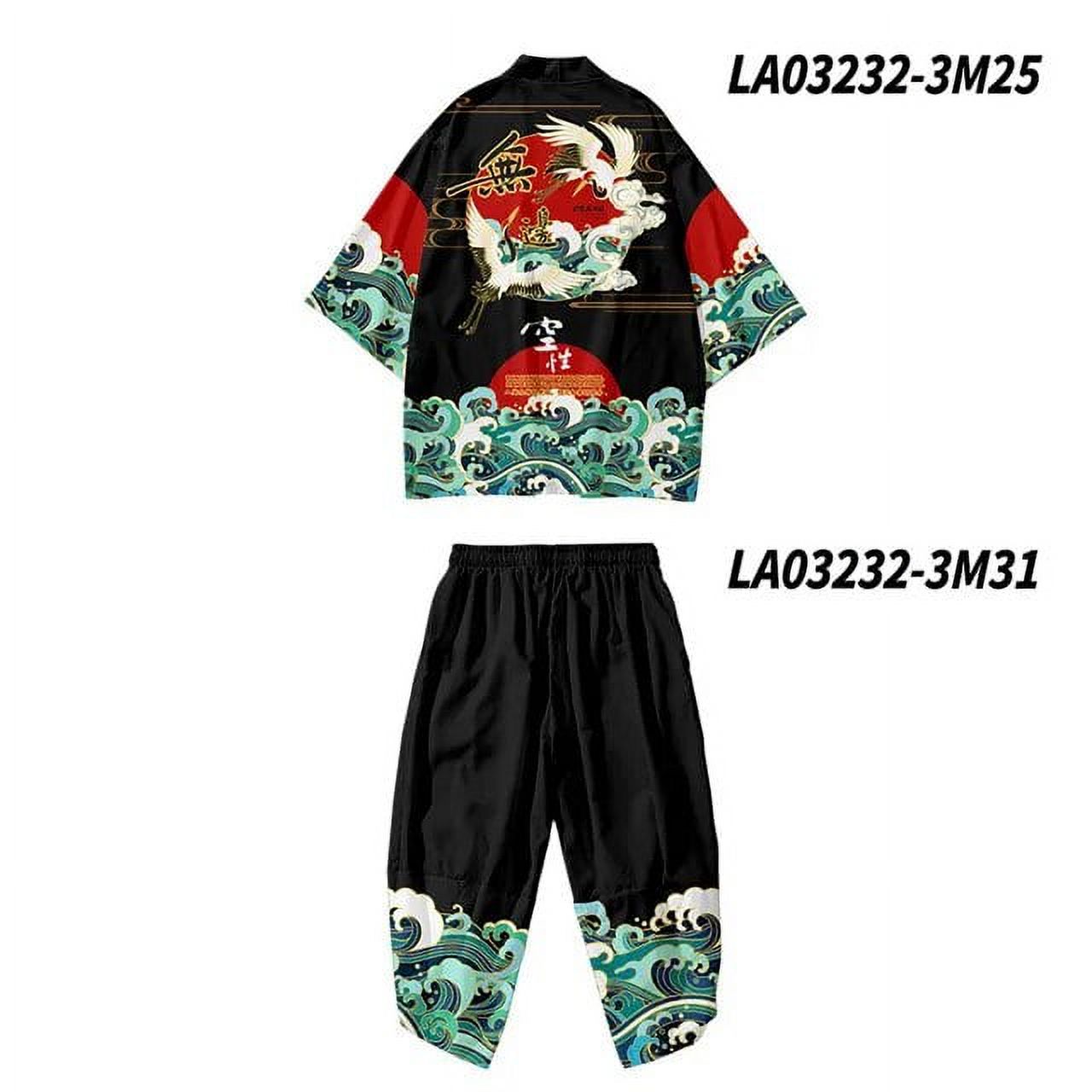 Japanese Traditional Clothing Kimono Pants Men Retro Yukata Asian ...