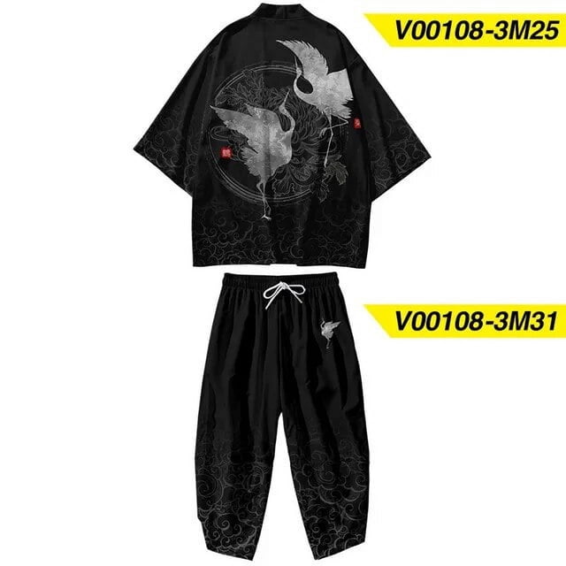 Japanese Traditional Clothing Kimono Pants Men Retro Yukata Asian ...