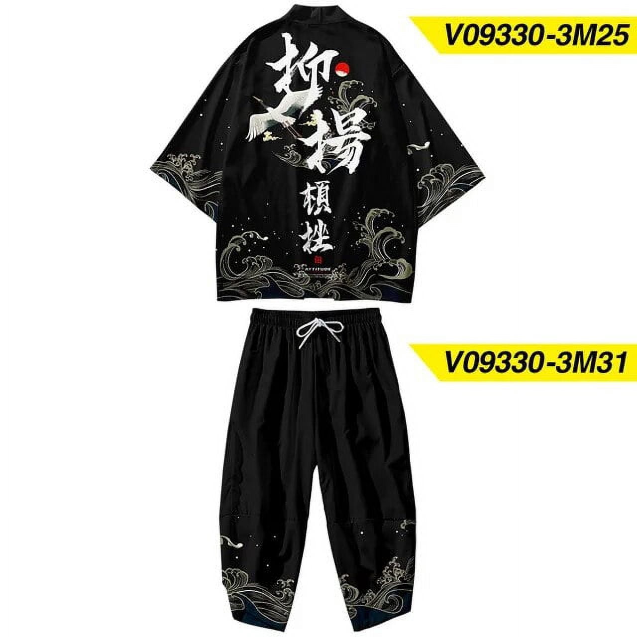 Japanese Traditional Clothing Kimono Pants Men Retro Yukata Asian ...
