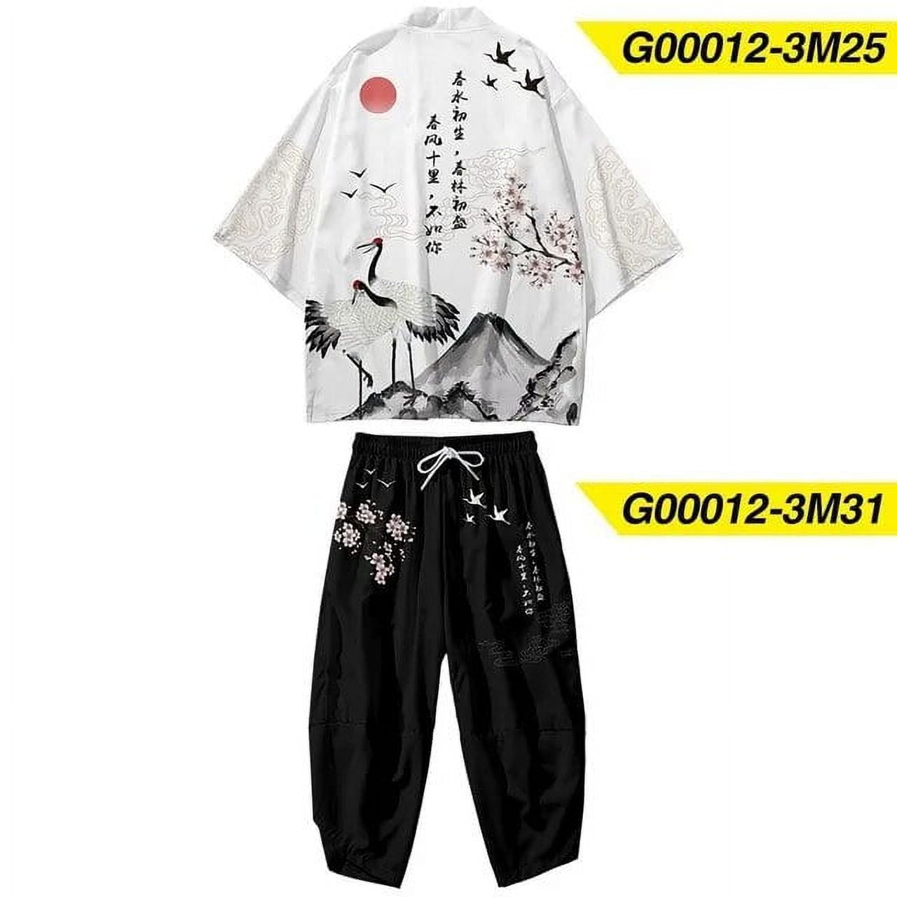 Japanese Traditional Clothing Kimono Pants Men Retro Yukata Asian Fashion Tang Suit Harajuku ...