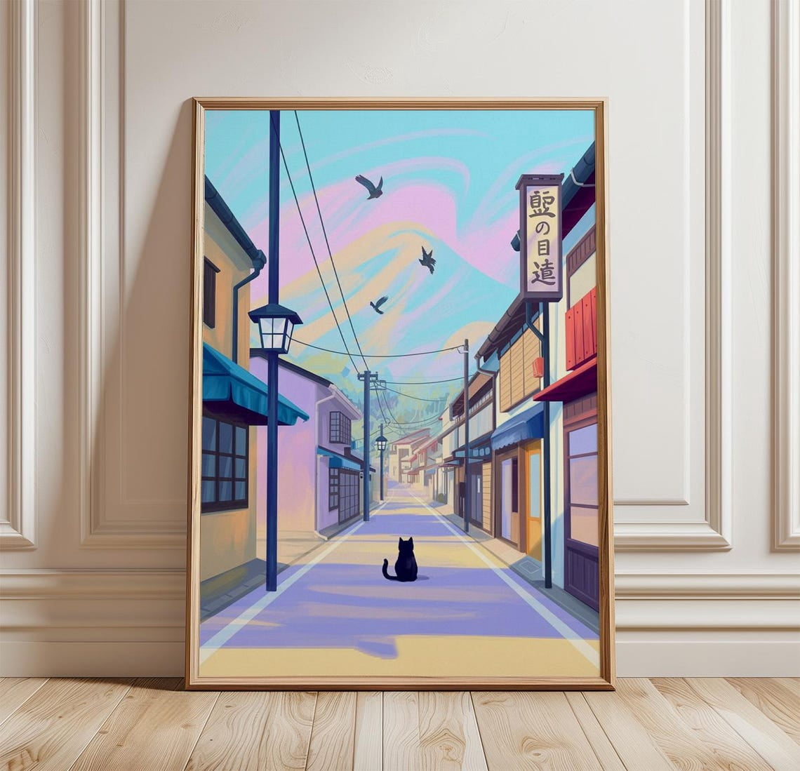 Japanese Train Street Anime Spring Sakura Town Railway Townscape ...
