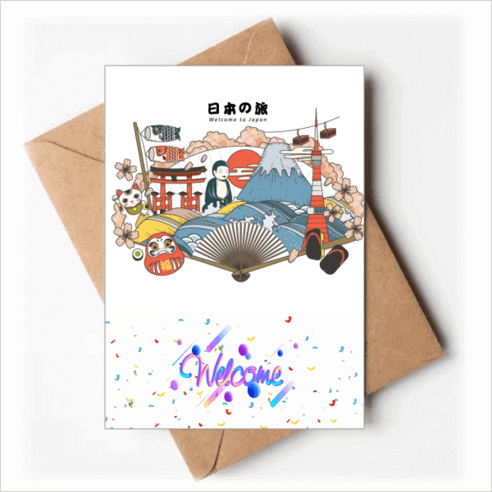 Japanese Travelling Recommendation Welcome Back Greeting Cards ...