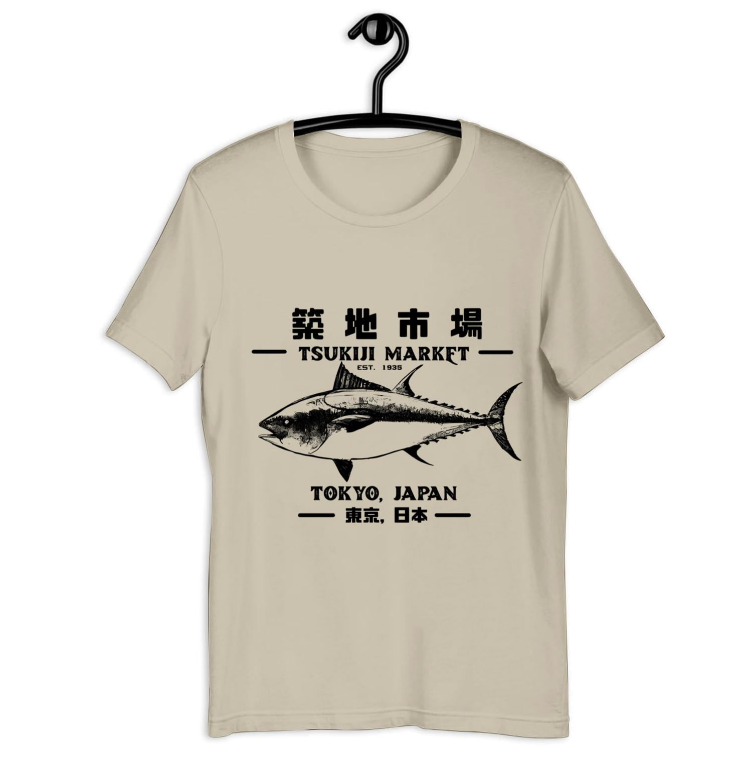 Japanese Tsukiji Market Minimalist Tuna Street Wear Shirt for Men and ...