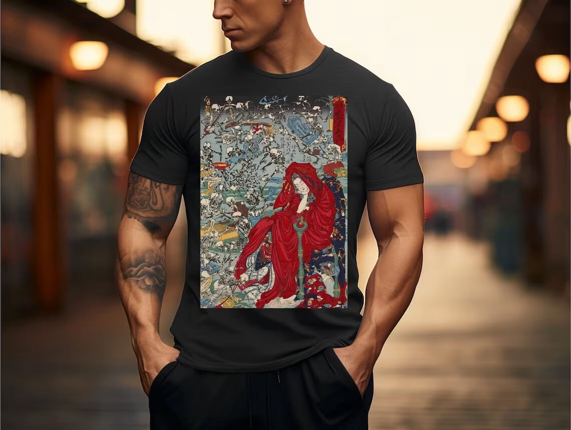 Japanese Ukiyoe Tshirt, Hell Courtesan, Unique Gift Japan Enthusiasts ...