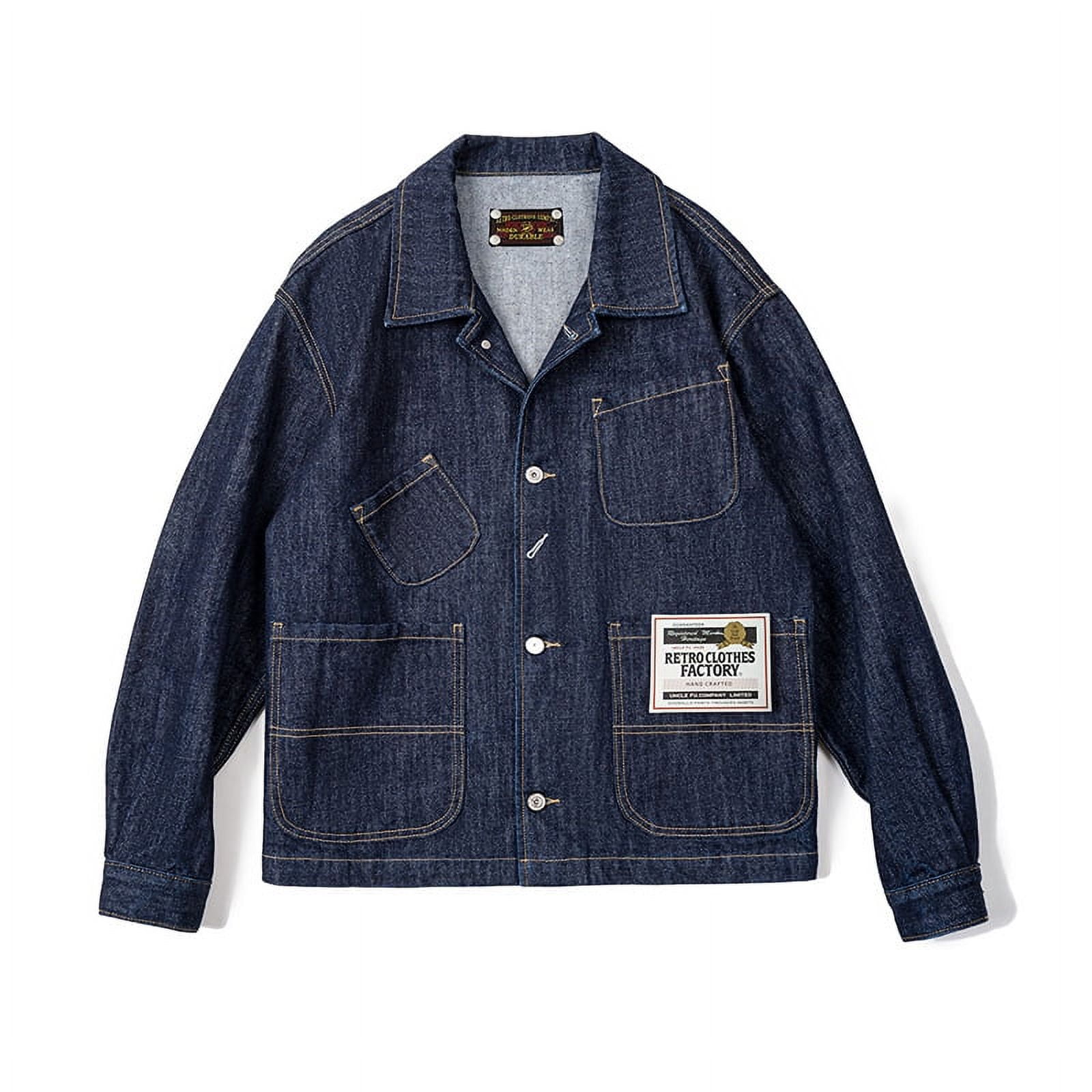 Japanese Vintage 4-Pockets Denim Jacket Lapel Amekaji Multi Pocket ...