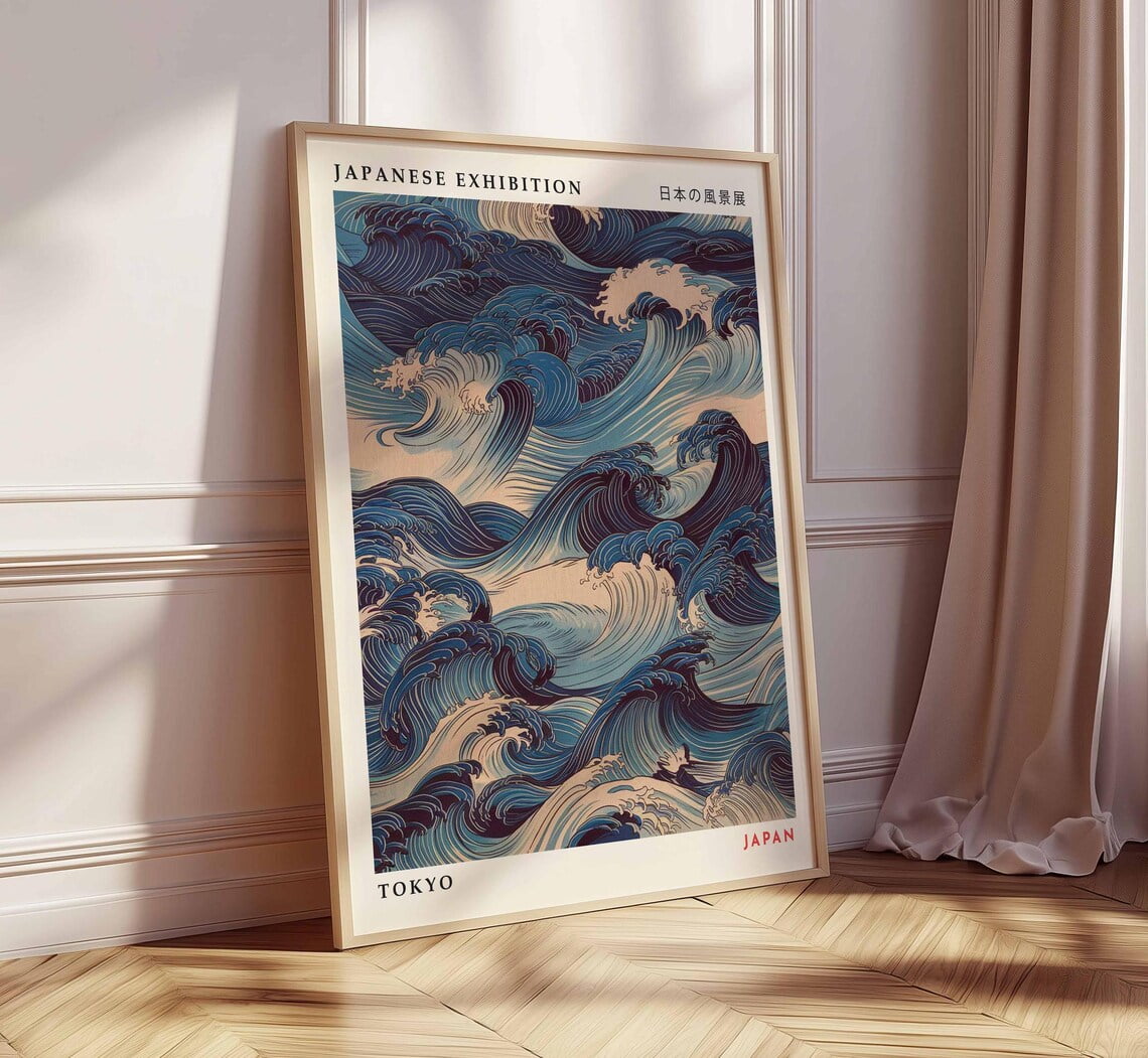 Japanese Wall Art, Hokusai Poster, Ukiyo-E Print, Japandi Wall Art ...