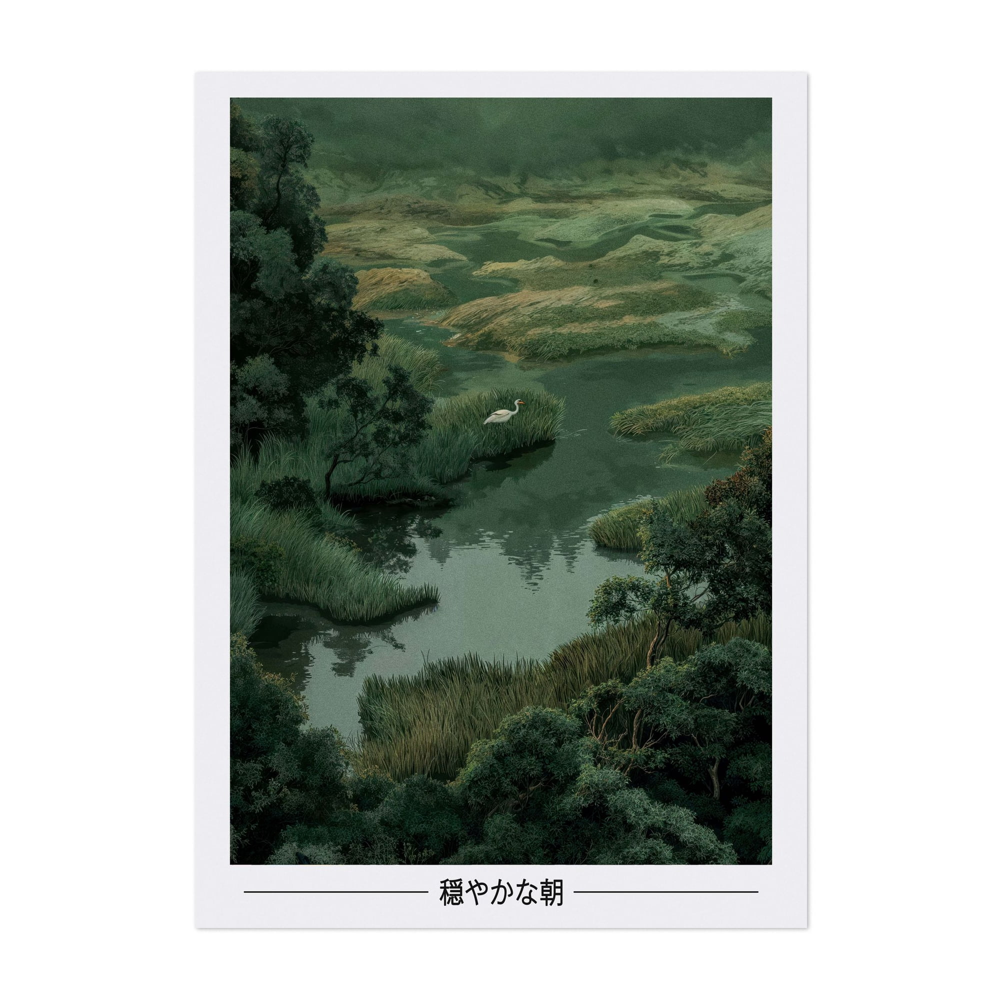 Japanese Wall Art Sage Green Wall Art Bird Maximalist Botanical Wall ...