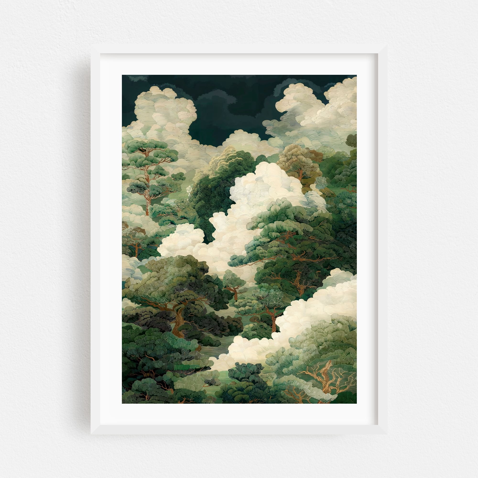 Japanese Wall Art maximalist Autumn Forest Print Botanical Japandi ...