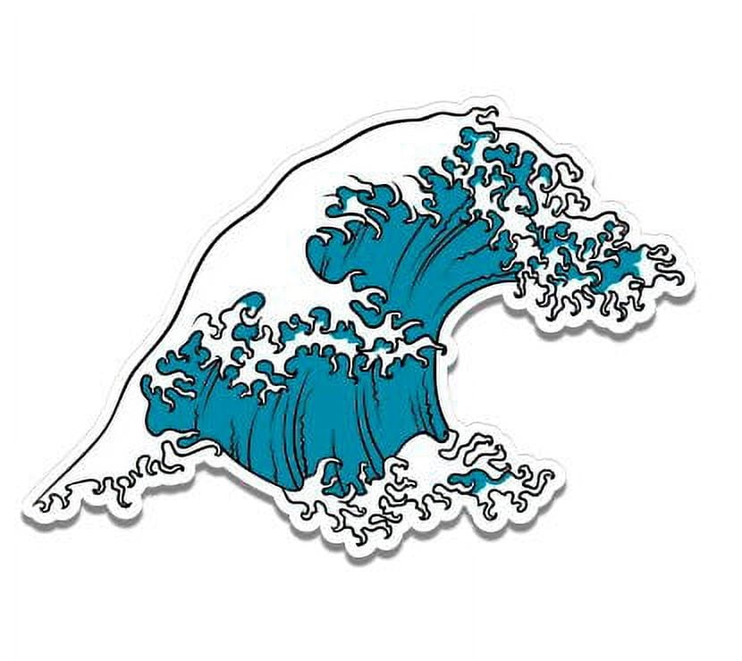 Japanese Wave - 3" Vinyl Sticker - For Car Laptop I-Pad Phone Helmet ...
