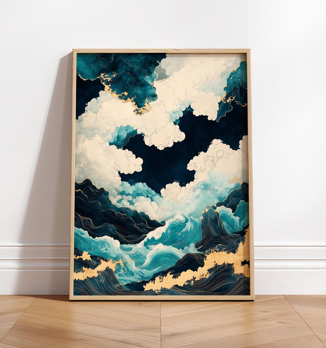 Japanese Waves Art Print, Japan Landscape Painting, Beachy Decor ...