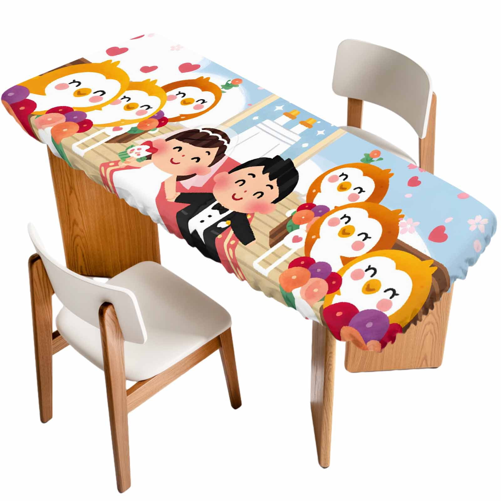 Japanese Wedding Table Cloths for 8 Foot Rectangle Tables, Cute Owls ...