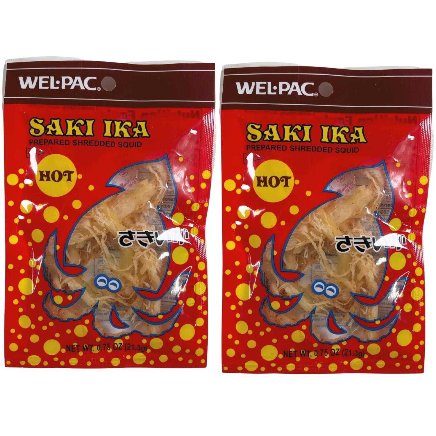 Japanese Welpac Saki Ika Hot Prepared BSL1 Shredded Dried Squid .75 oz ...