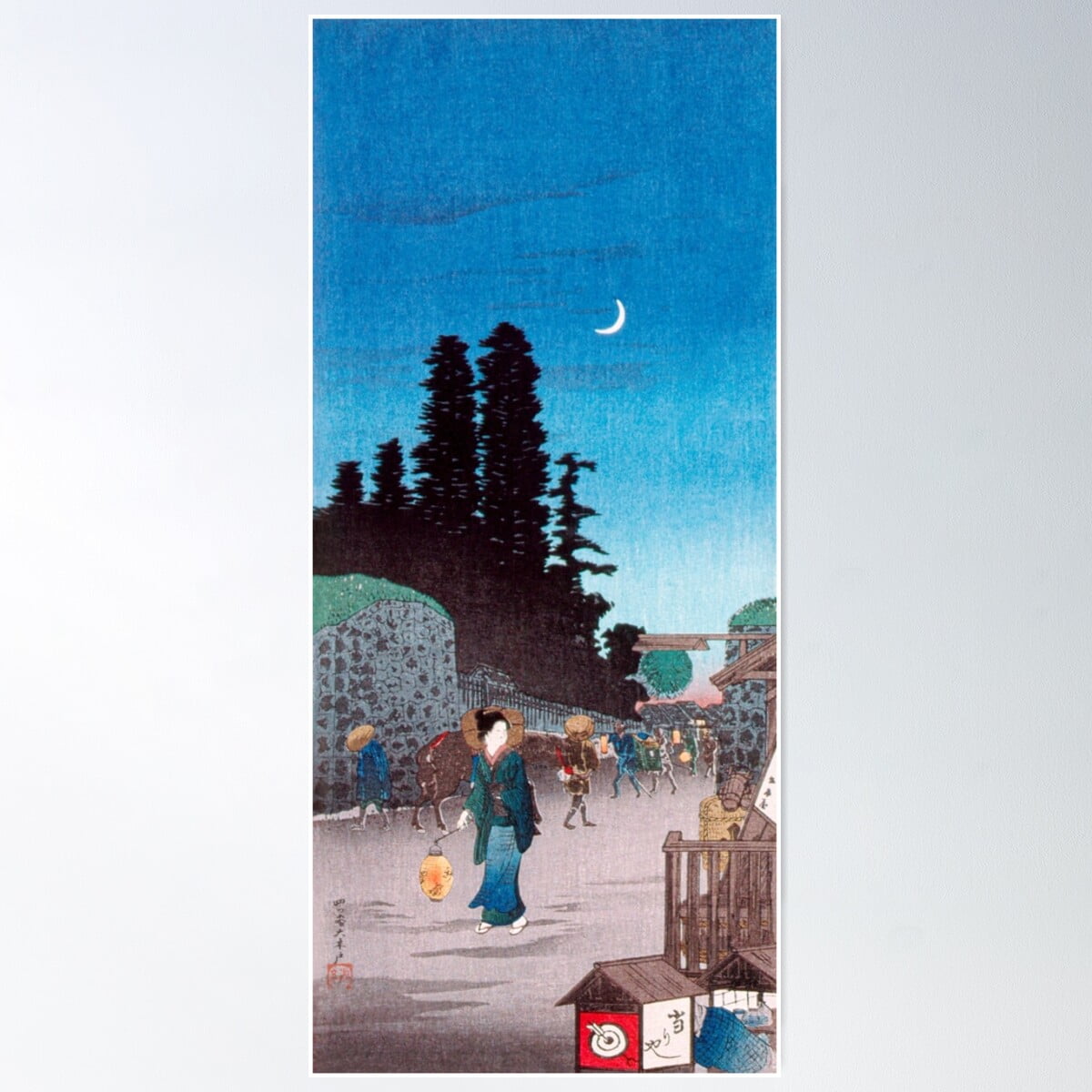 Japanese Woodblock Art The Big Gate At Yotsuya (Ca.1924–1927) By Hiroaki Takahashi Poster Wall ...