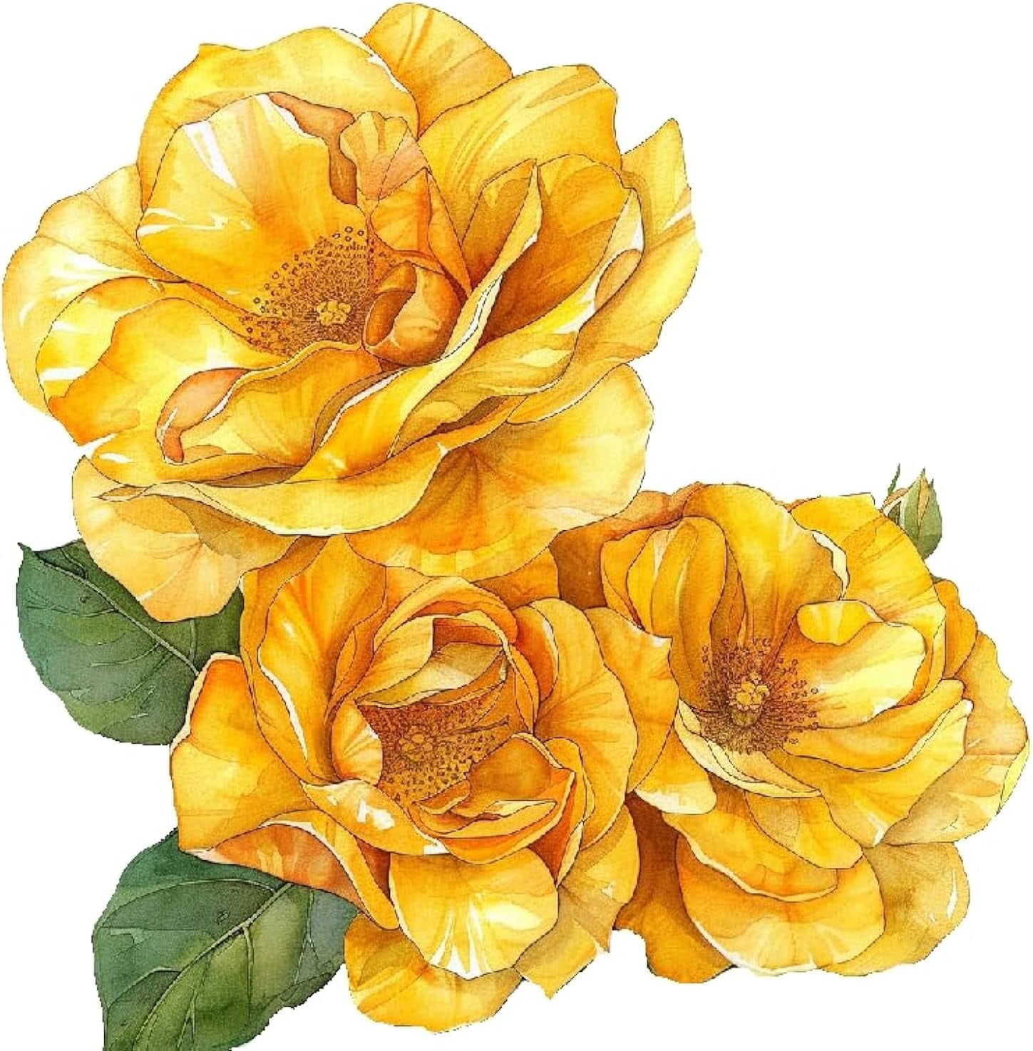 Japanese Yellow Rose Flower Car sticker, Floral Oriental Rose Vinyl ...