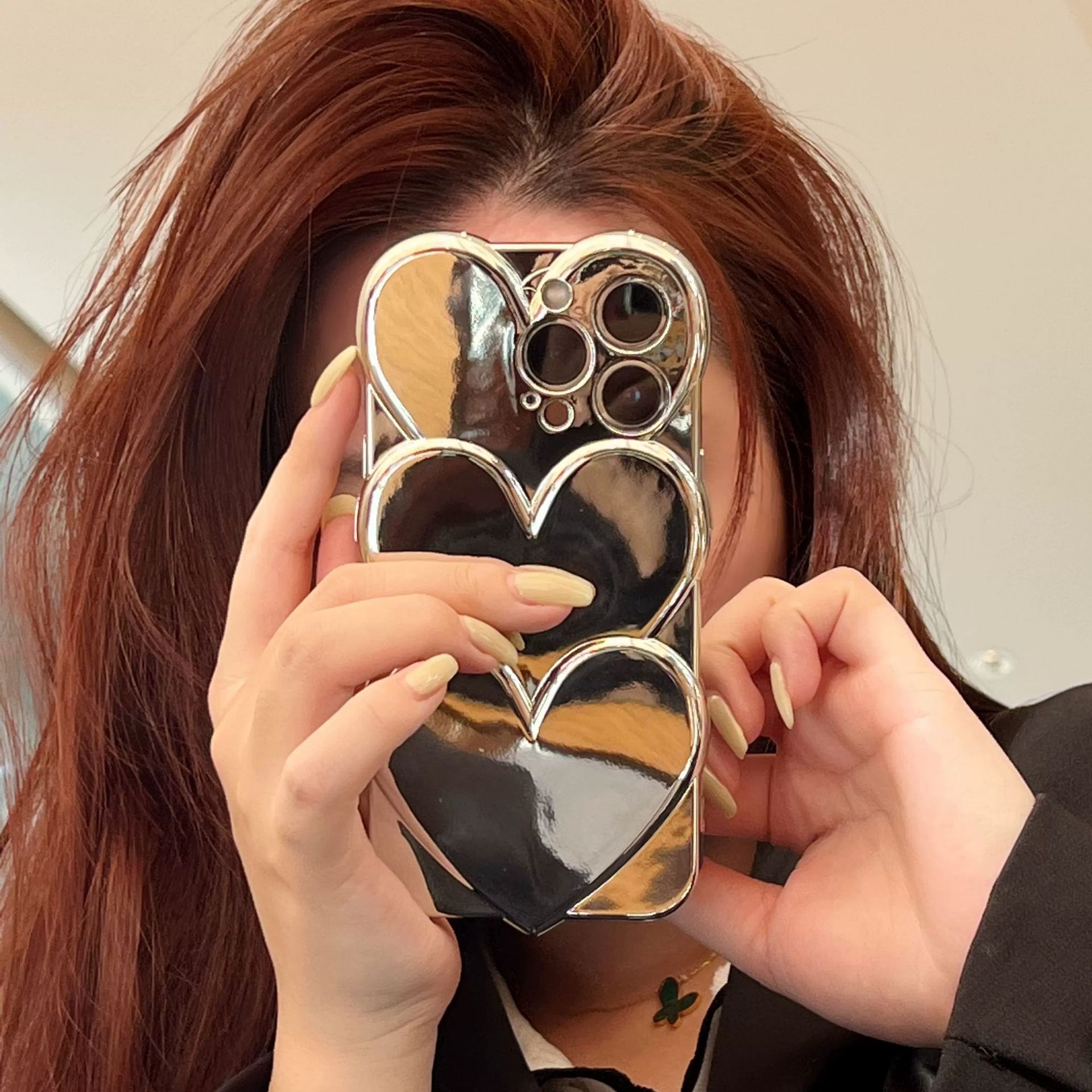 Japanese and Korean Electroplated Jenga Love for Iphone15promax Phone ...