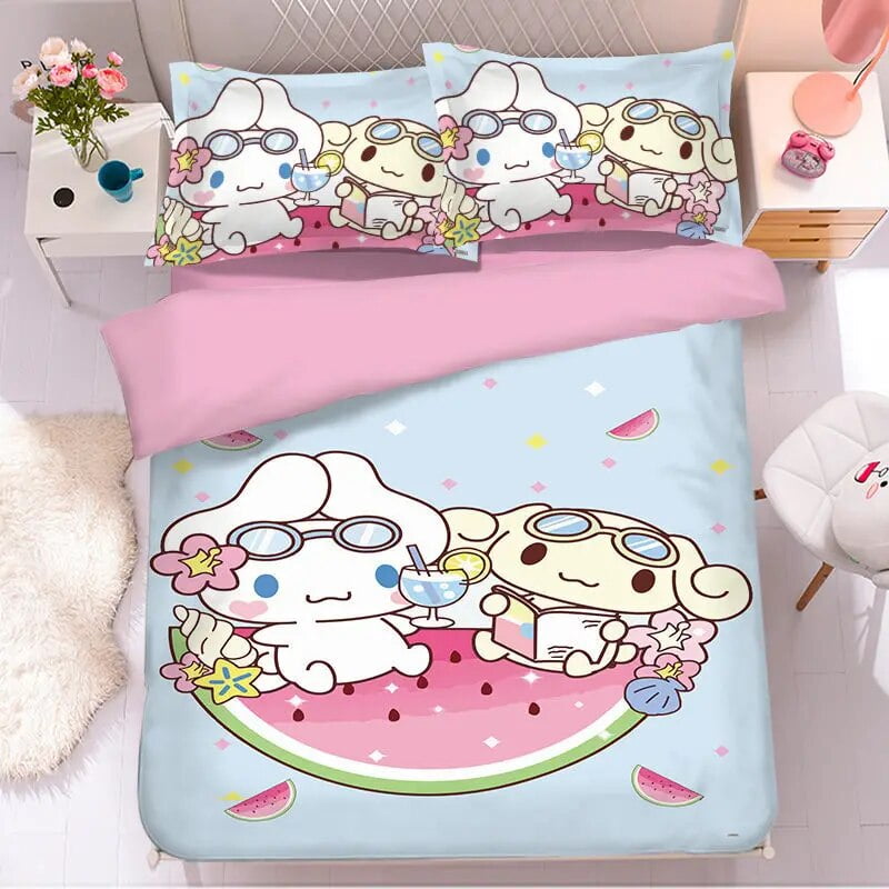 Japanese new Cinnamoroll kawaii four-piece set Sanrio fashion bedding student dormitory single ...