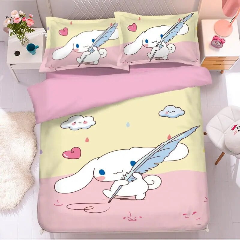 Japanese new Cinnamoroll kawaii four-piece set Sanrio fashion bedding student dormitory single ...