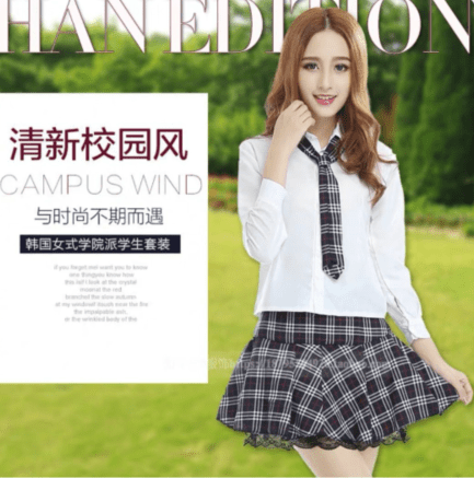 Japanese school uniform/Korean school uniform girl top skirt full set ...