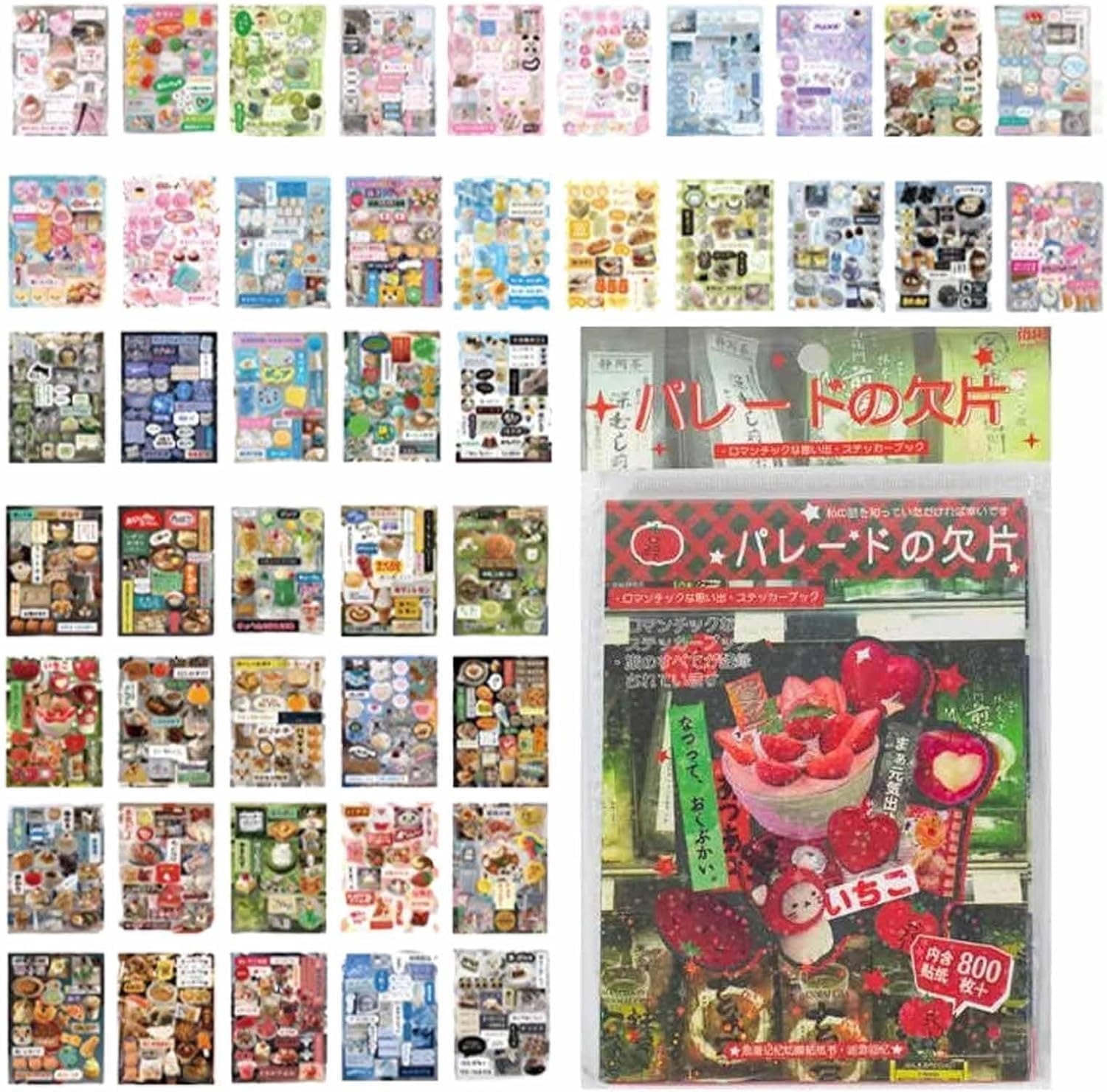 Japanese sticker book, Romantic Memories series - 45 stickers with ...