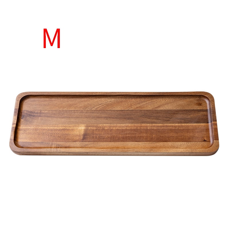 Japanese style acacia wood tea tray, rectangular wooden tea plate ...