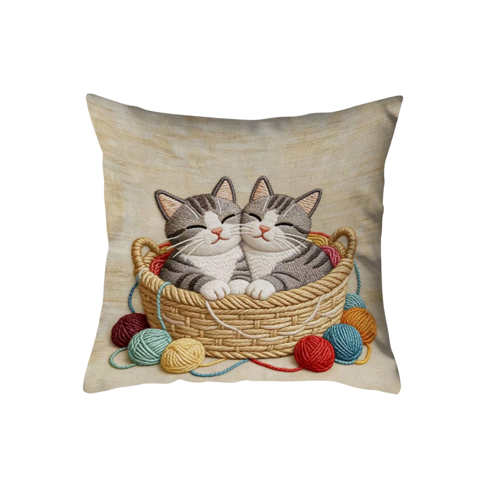 Japceit Animal Print Pillow Cover, Simulated Embroidery Pet Design ...