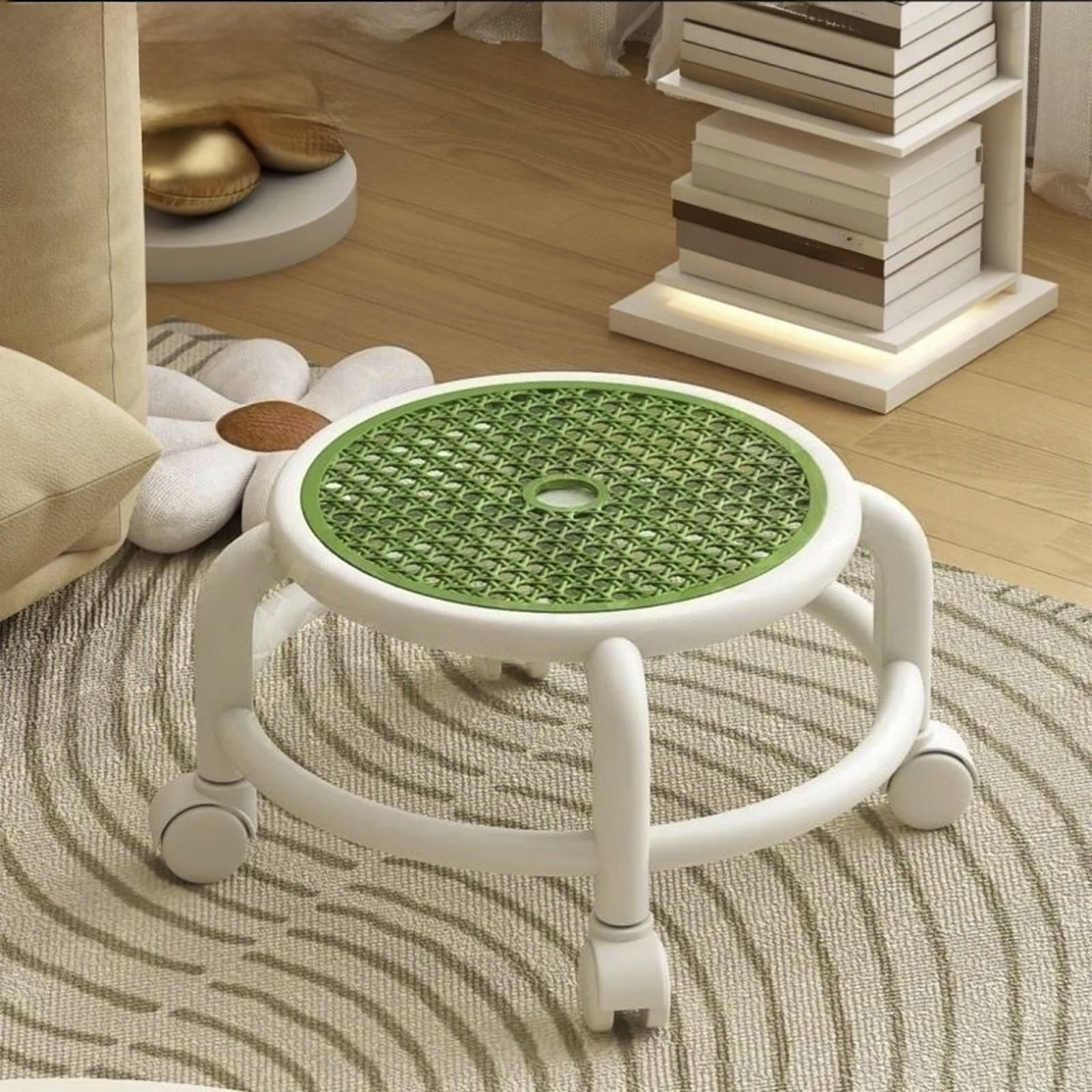 Japceit Breathable Mesh Rolling Stool Chair, 360° Rotating Caster Wheel ...