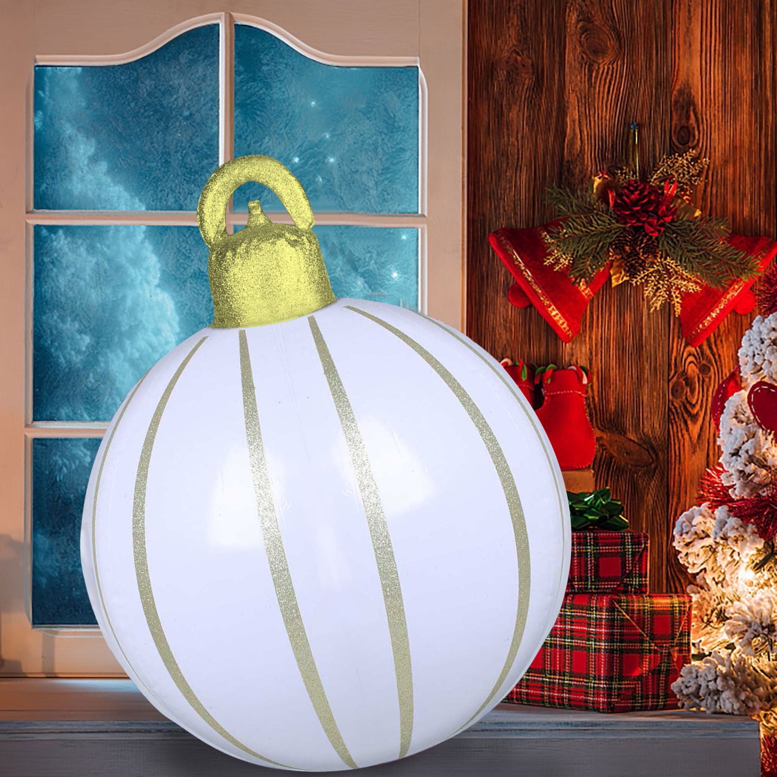 Japceit Christmas Inflatable Decor Ball, 45cm Sparkle Outdoor Christmas ...