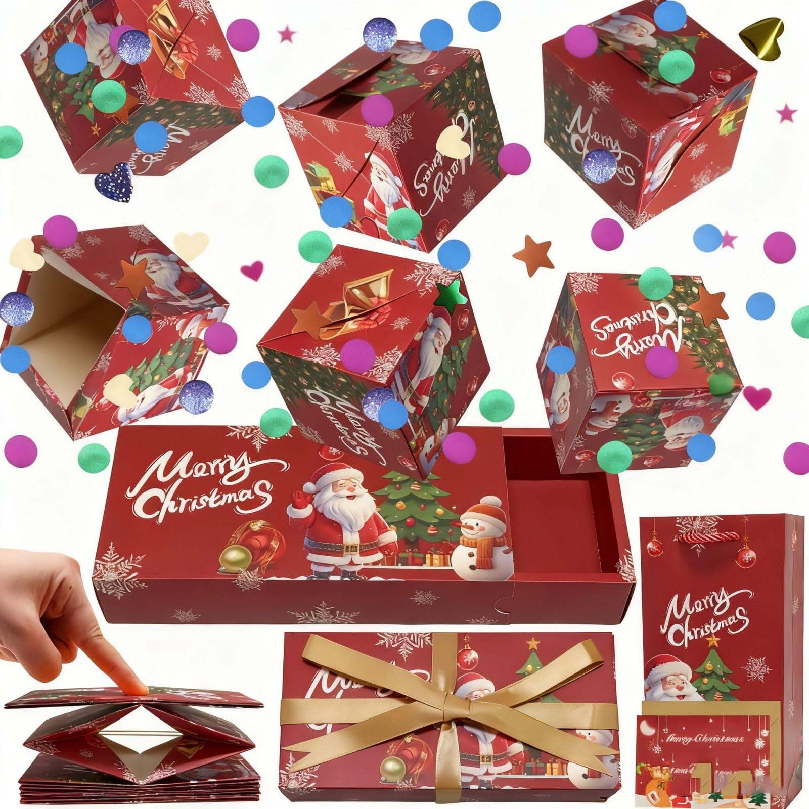 Japceit Christmas Money Gift Box, DIY Surprise Pop-up Present Container ...