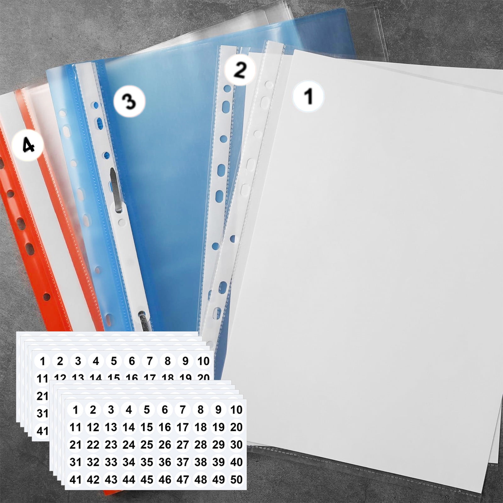 Japceit Color-Coded Number Stickers, 1-Inch Round Adhesive Labels from ...