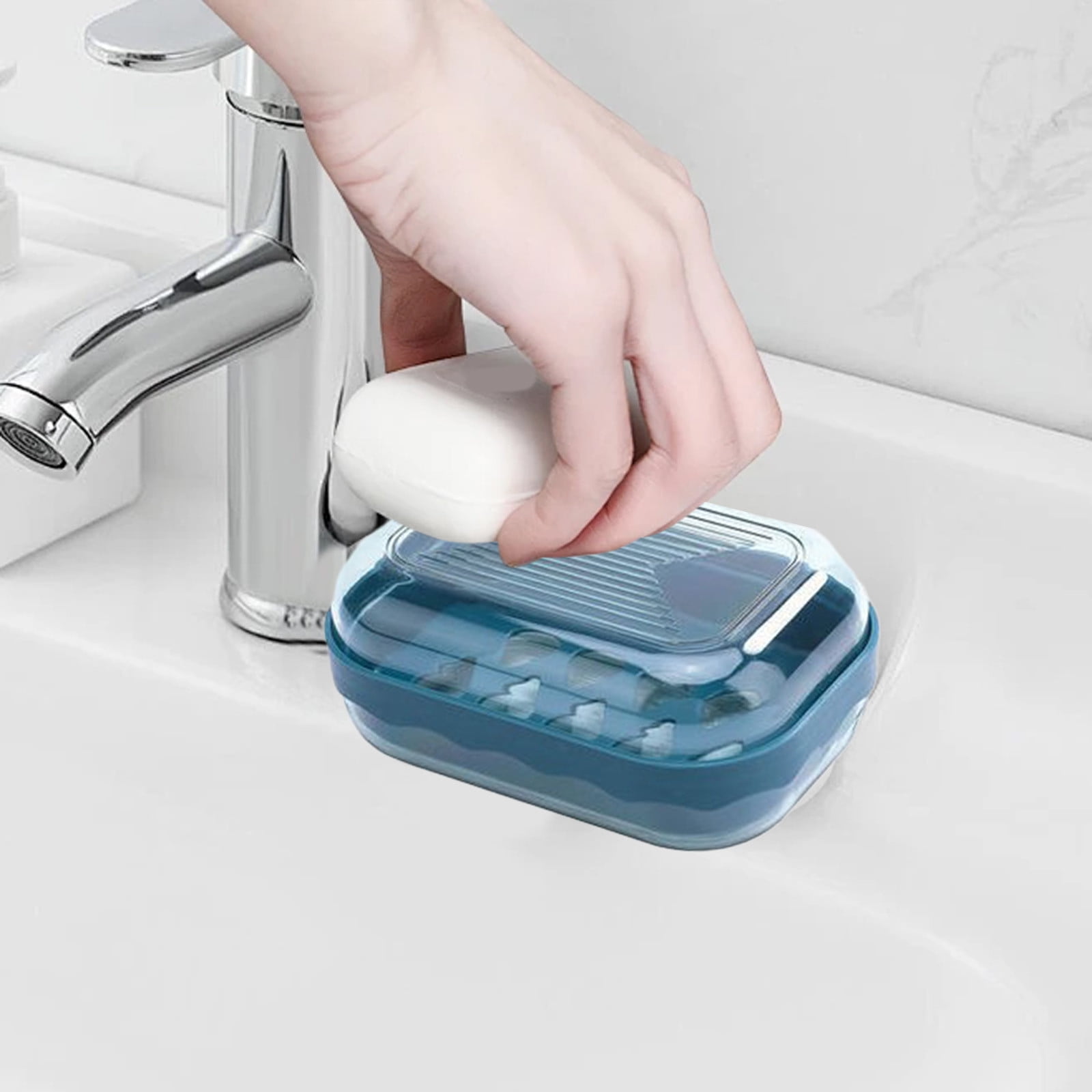 Japceit Countertop Soap Dispenser Box, Plastic Soap Holder with ...