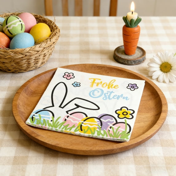 Japceit Easter Bunny Paper Napkins, Disposable Themed Napkins for Party ...