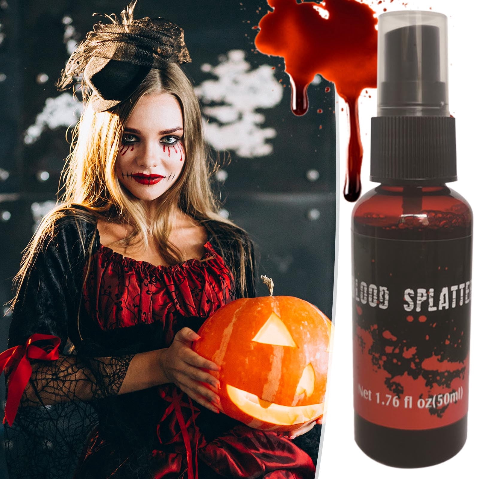 Japceit Fake Blood Prop for Halloween Effects, 50ml Plasma in Dropper ...