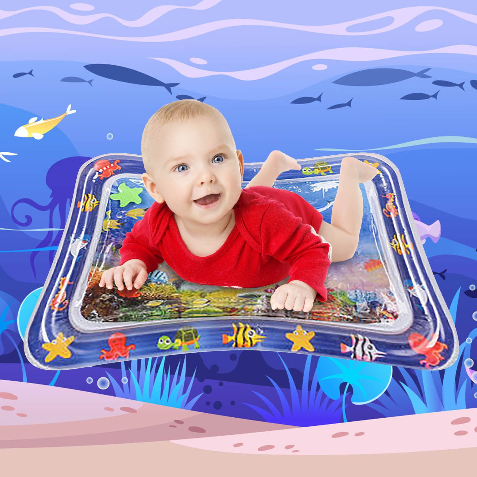 Japceit Inflatable Tummy Times Mat, Premium Babys Water Play Mat for ...