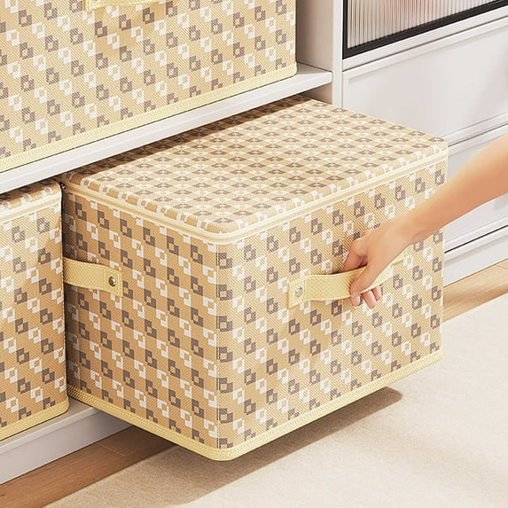 Japceit Non-Woven Fabric Zipper Storage Box, Foldable Closet Organizer ...