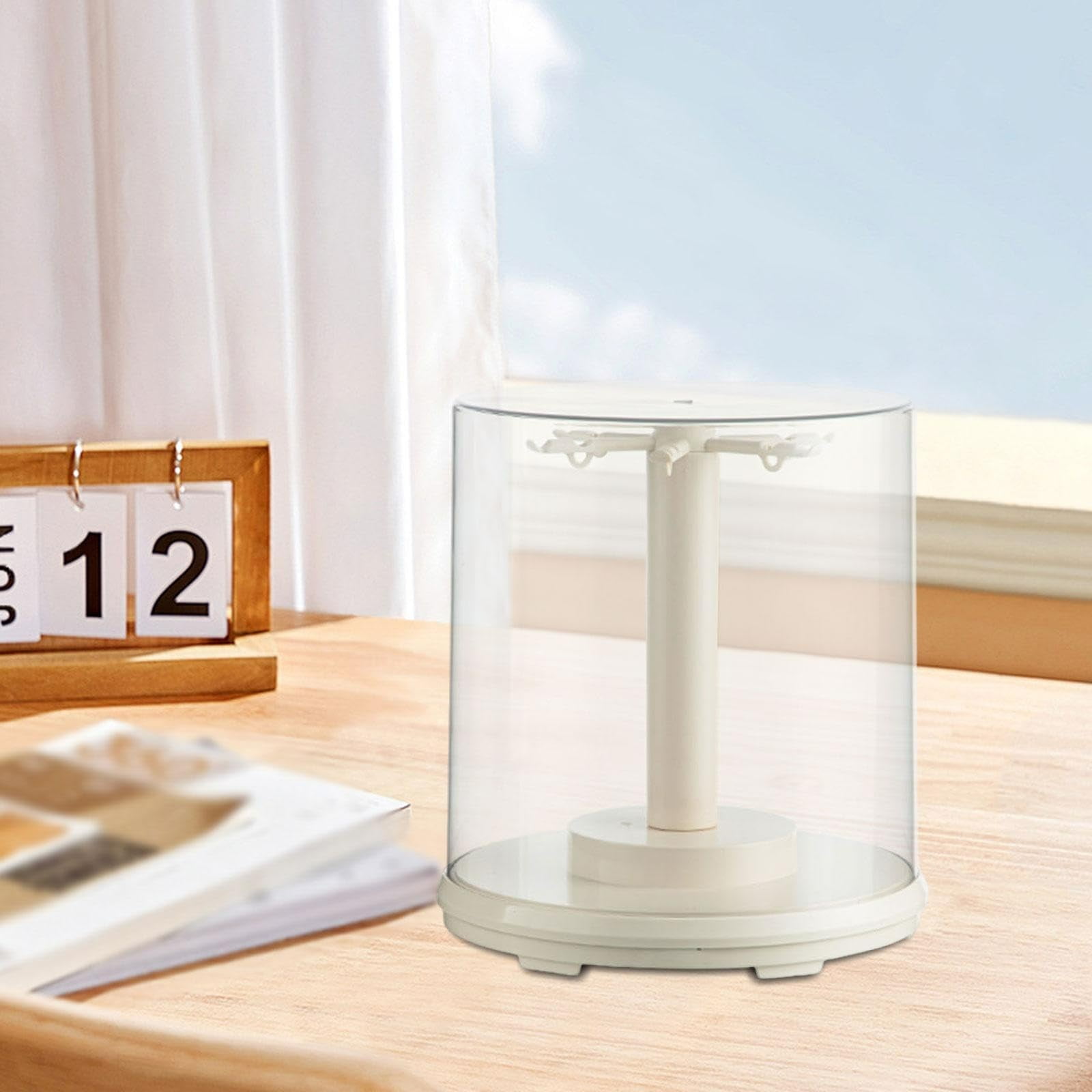 Japceit Rotating Acrylic Display Case for Collectibles, 360-Degree ...
