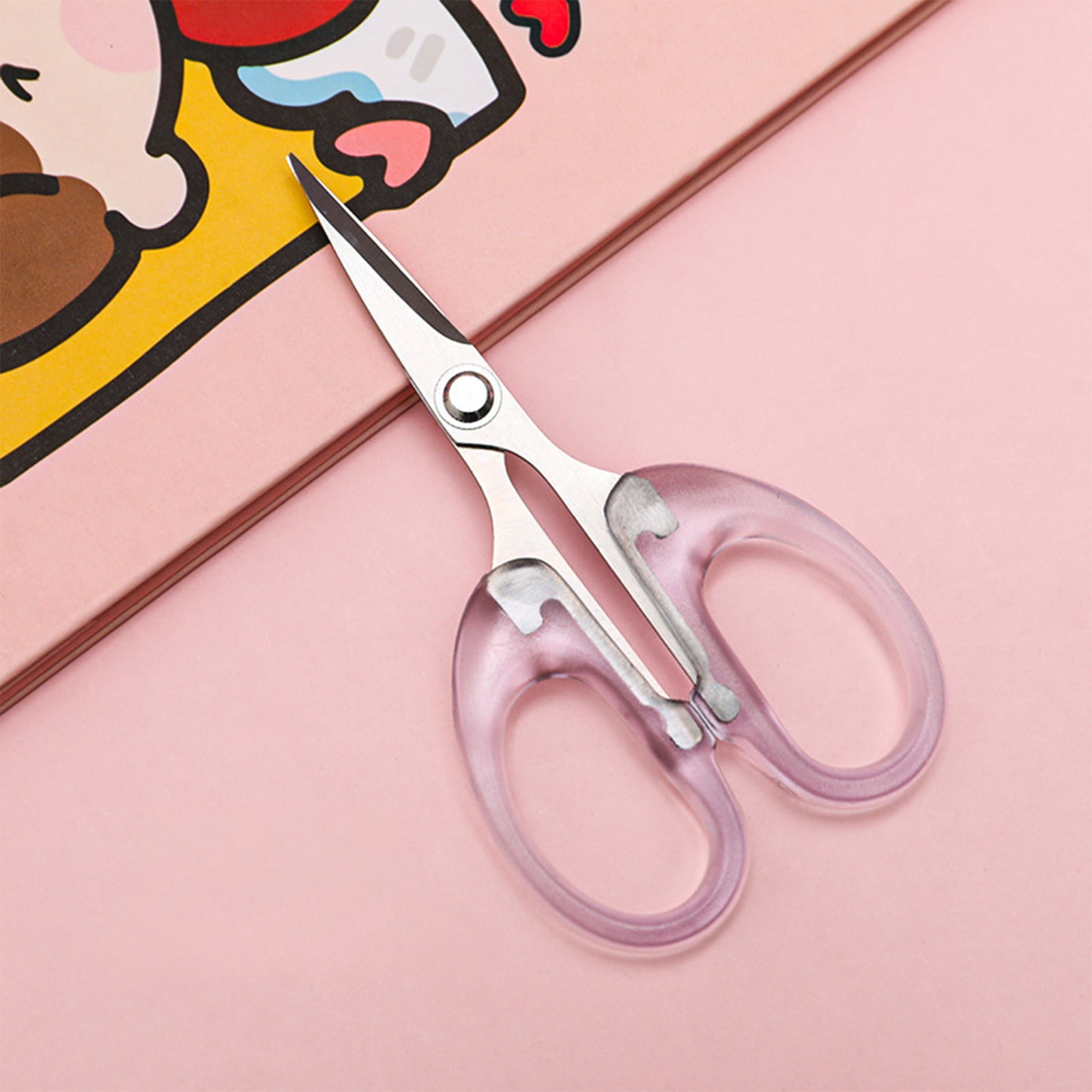 Japceit Simple Office Scissors with Transparent Handle, Notebook ...