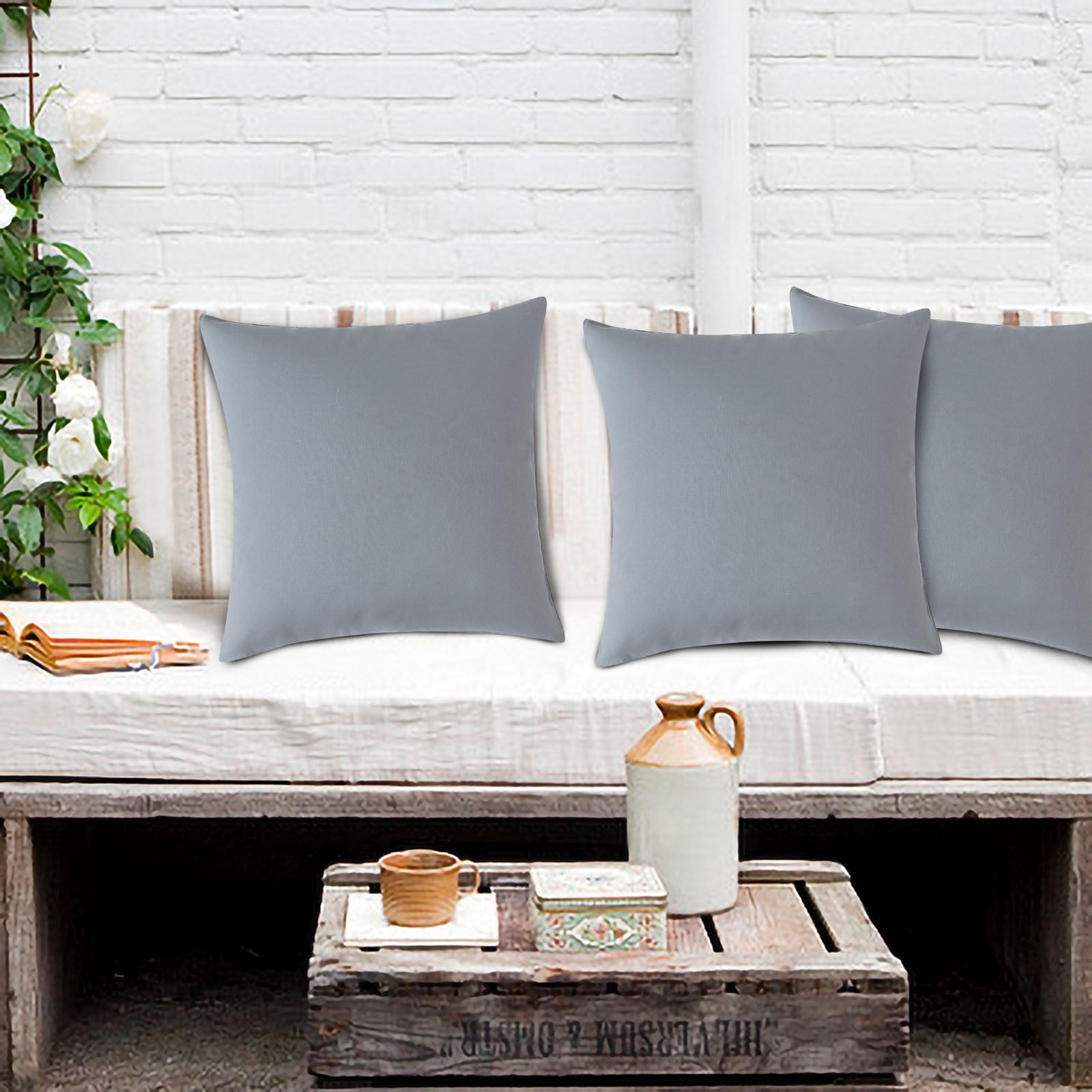 Japceit Squared Garden Cushion Sham Throw Pillowcase, 17.7"x17.7 ...