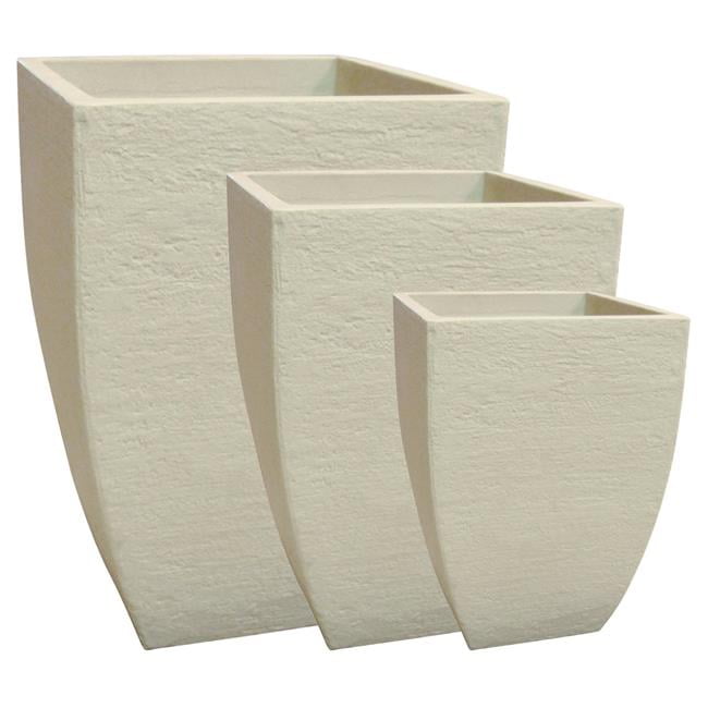 Japi Pottery JVQM36S Japi Pottery - Modern Square Planter Sandstone 14 ...